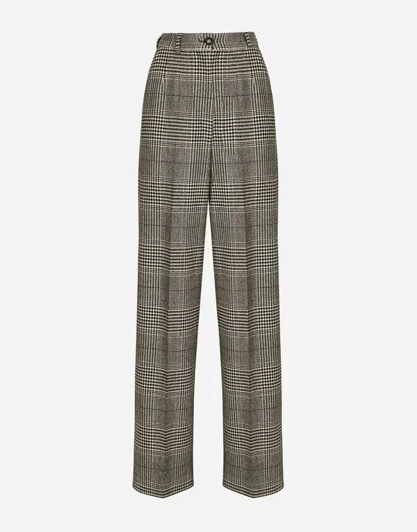 Dolce & Gabbana Flared Glen Plaid Pants - Multicolor