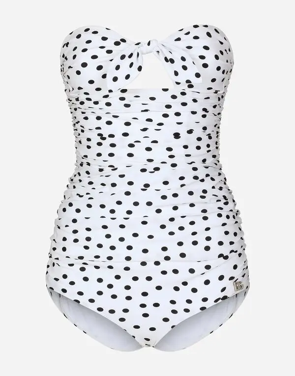 Dolce & Gabbana Strapless Polka-dot One-piece Swimsuit - Print