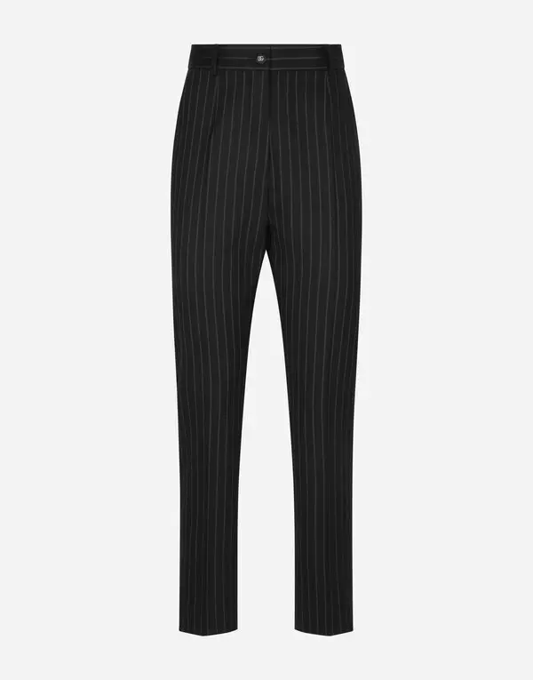 Dolce & Gabbana Tailored Pinstripe Stretch Wool Pants - Multicolor