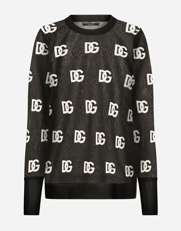 Dolce & Gabbana Sheer Sweater With Dg Logo