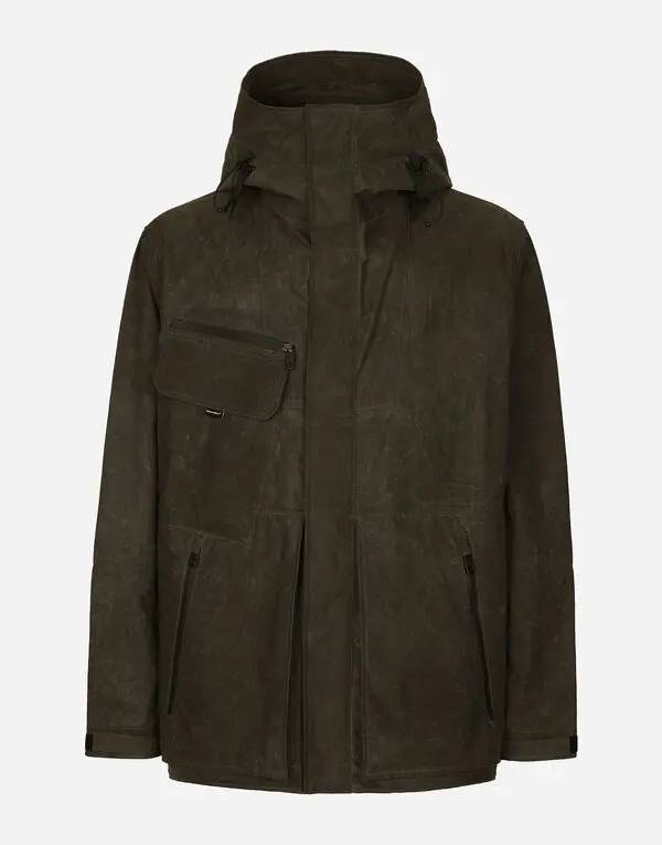 Dolce & Gabbana Lined Technical Fabric Jacket With Hood