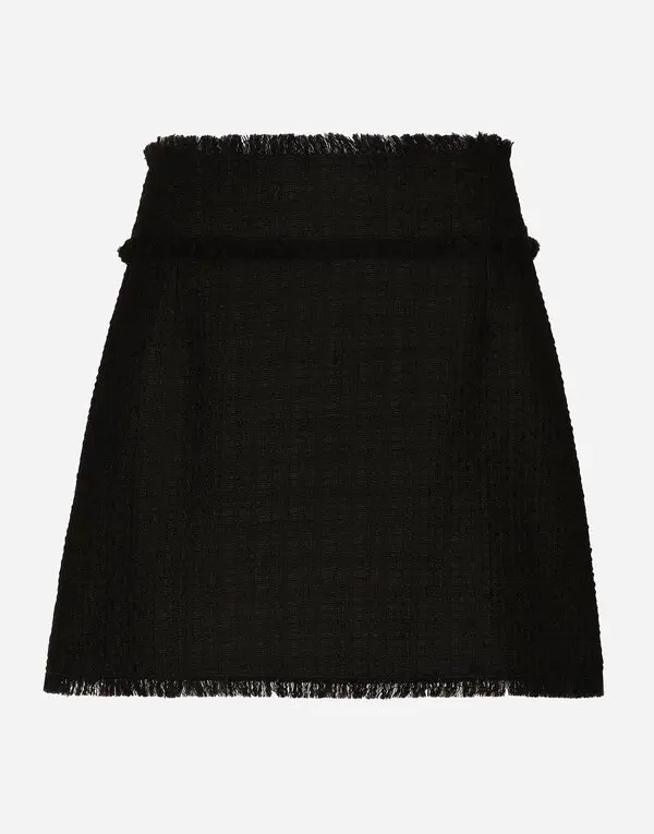 Dolce & Gabbana Raschel Tweed Miniskirt - Black