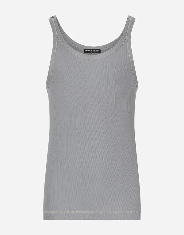 Dolce & Gabbana Fine-rib Cotton Singlet - Grey