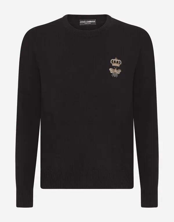 Dolce & Gabbana Round-neck Sweater With Embroidery - Blue