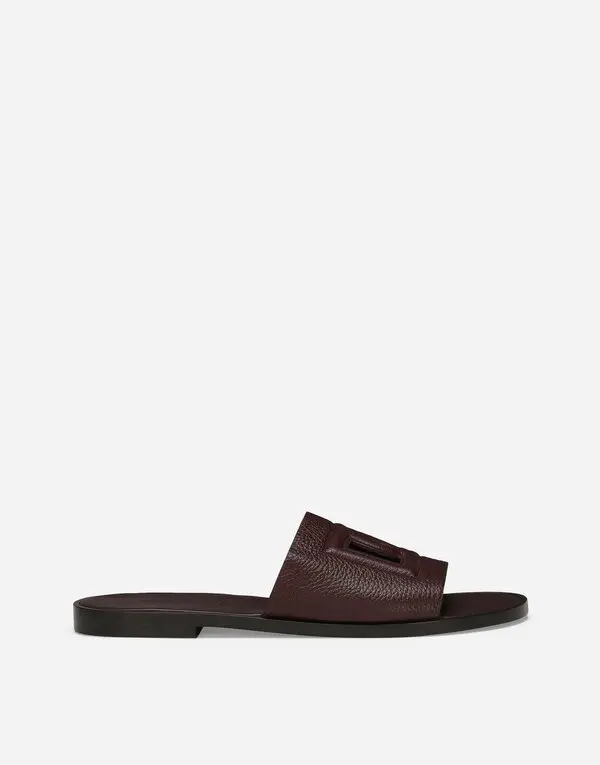 Dolce & Gabbana Deerskin Slides - Bordeaux