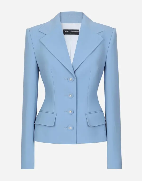 Dolce & Gabbana Single-breasted Wool Crêpe Dolce Jacket - Azure