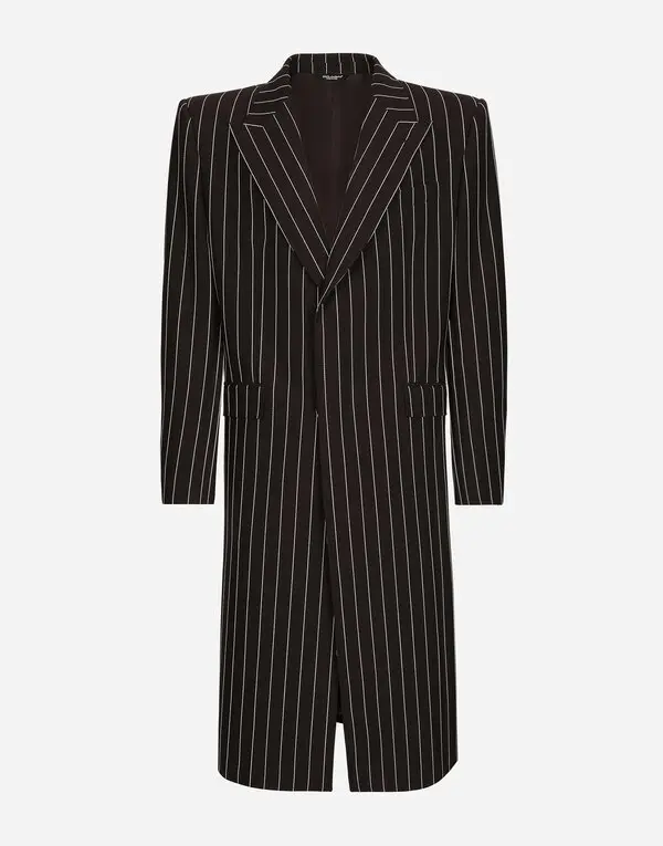Dolce & Gabbana Single-breasted Pinstripe Wool Coat - Multicolor