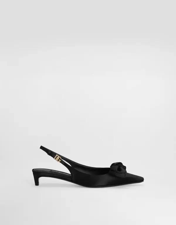 Dolce & Gabbana Satin Slingbacks With Bow Detailing