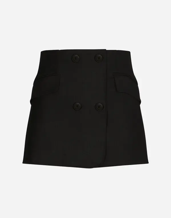 Dolce & Gabbana Stretch Twill Mini Wrap Skirt