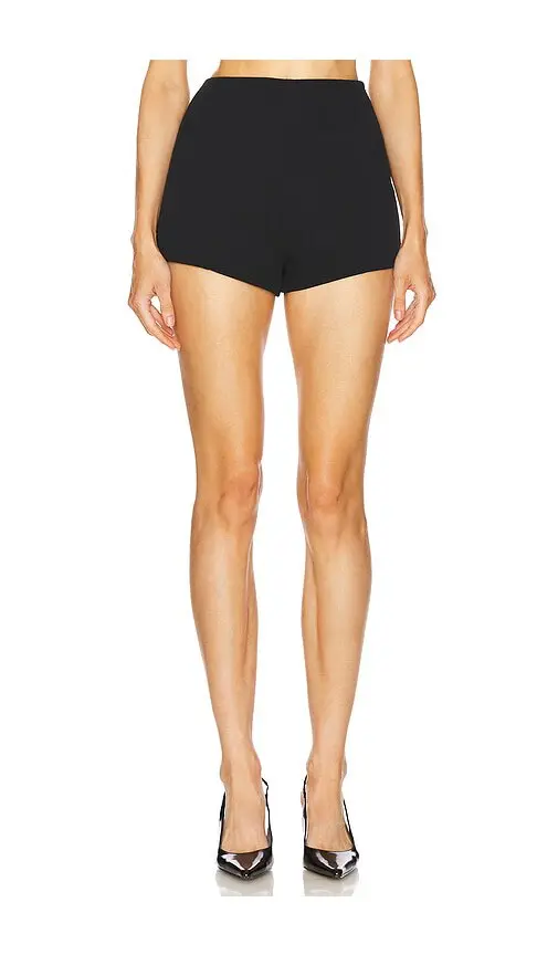 EAVES Naftali Polished Crepe Mini Shorts - Black