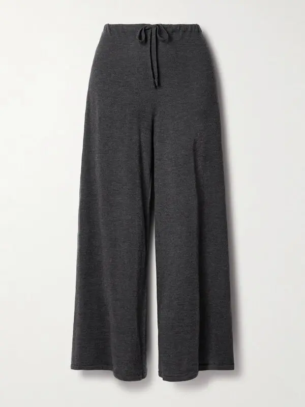 THE ROW Helphine Mélange Cashmere Wide-leg Pants