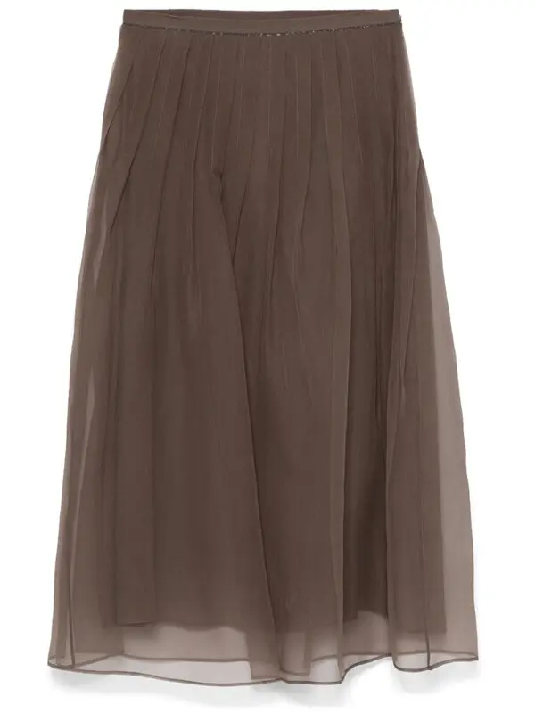 Brunello Cucinelli Pleated Skirt - Brown
