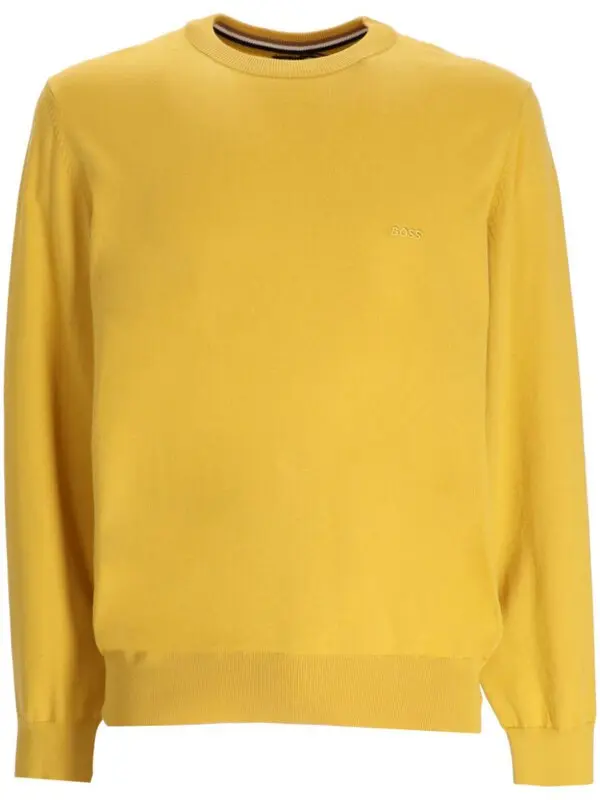 Hugo Boss Logo-embroidered Jumper - Yellow