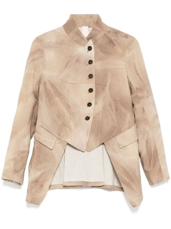 FORME D'EXPRESSION Distressed Off-centre Blazer - Brown