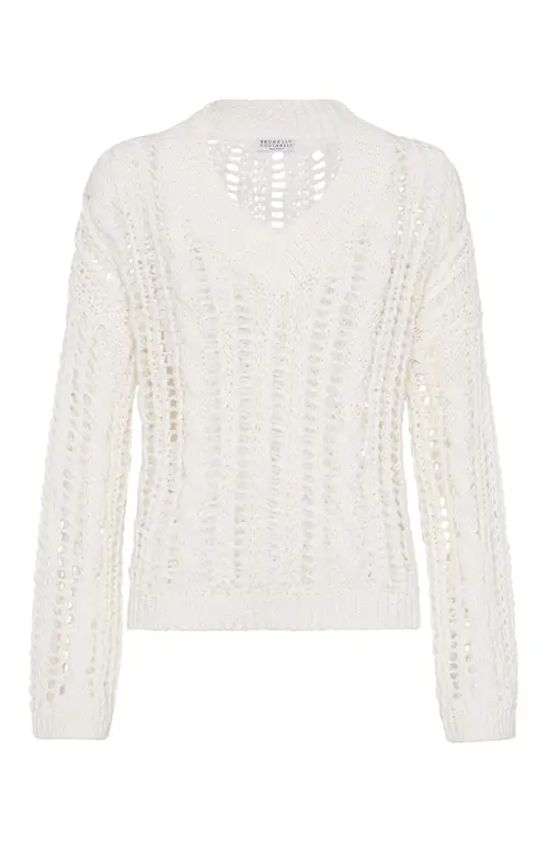 Brunello Cucinelli Cable & Mesh Sweater - Panama