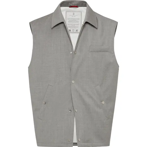 Brunello Cucinelli Vest With Thermore® Padding - Light Grey