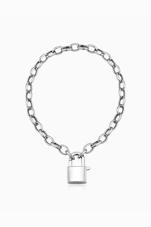 ORADINA Sterling Lock It Up Connector Clasp Bracelet