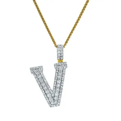 LUVMYJEWELRY V Initial Diamond Pendant