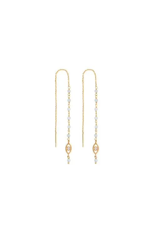 KARMA AND LUCK Aquamarine Evil Eye Hoop Earrings