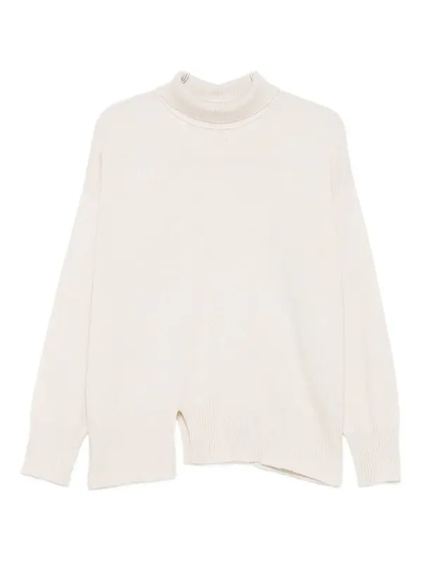 Antonelli Firenze Sweater With Side Slits - Beige