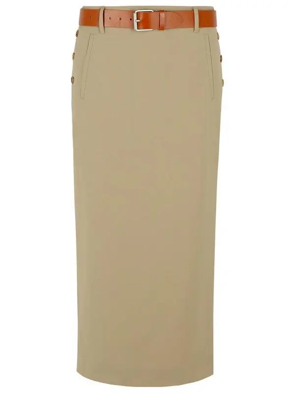 Moschino Virgin Wool Skirt - Beige