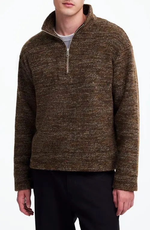 Madewell Bouclé Quarter Zip Pullover