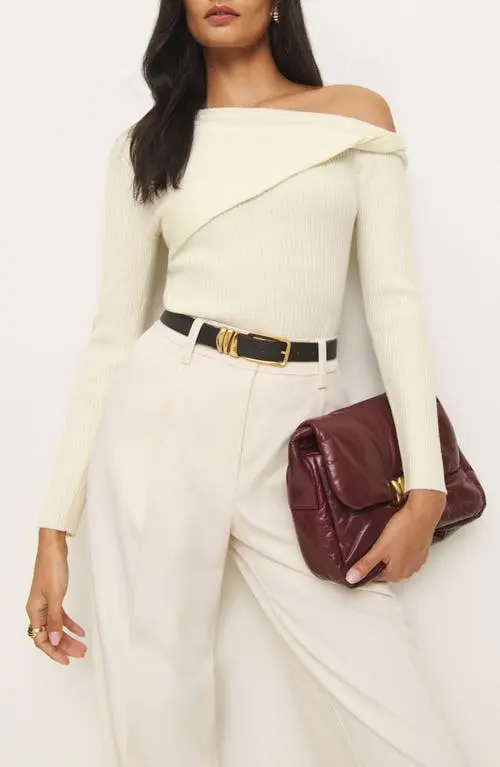 REFORMATION Lilliou Off-the-shoulder Wool Sweater