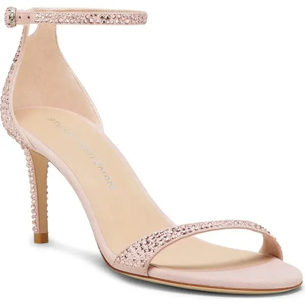 STUART WEITZMAN Nudist Shine 75 Sandal - Light Rose/ Ballet