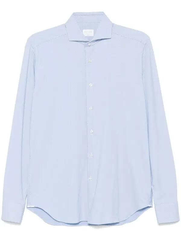 XACUS Patterned-jacquard Shirt - Blue