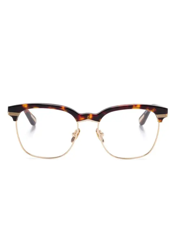 Linda Farrow Darin Half Rim Glasses - Brown