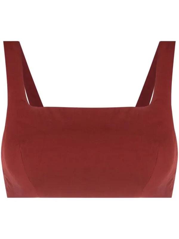 LENNY NIEMEYER Square-neck Cropped Top - Brown