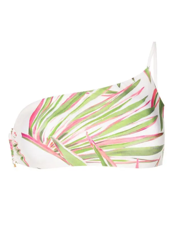LENNY NIEMEYER Abstract-print One-shoulder Bikini Top