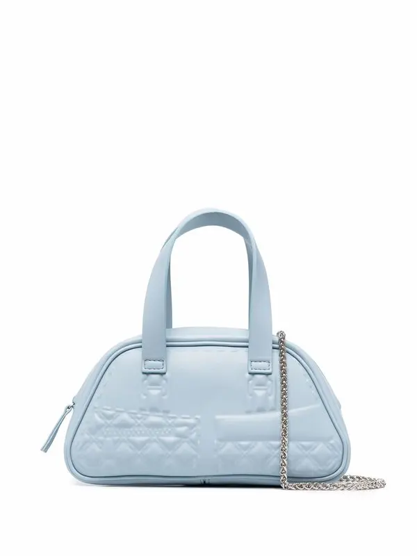 FORBITCHES Quilted Faux Leather Tote - Blue