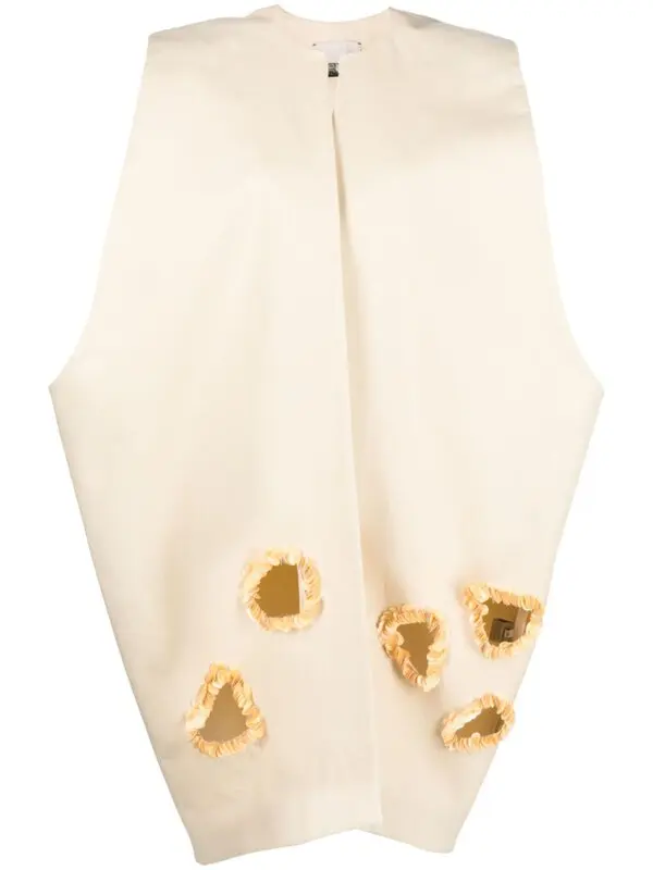 CALCATERRA Sequin-embellished Cotton Cape Coat