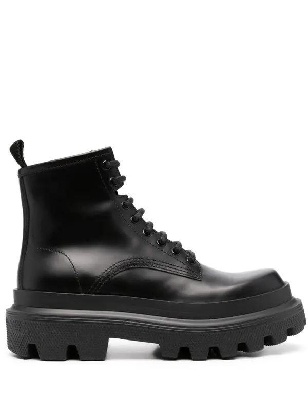 Dolce & Gabbana Lace-up Leather Boots