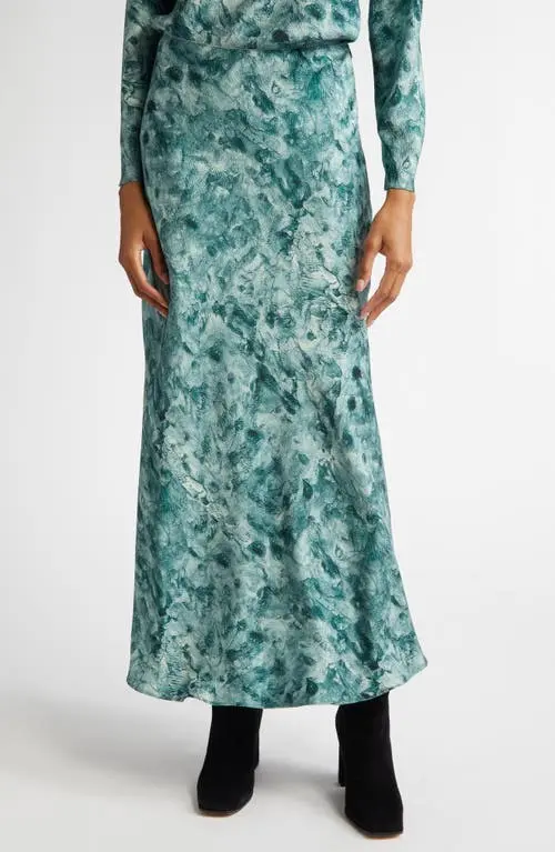 Lafayette 148 New York Impasto Print Silk Maxi Skirt