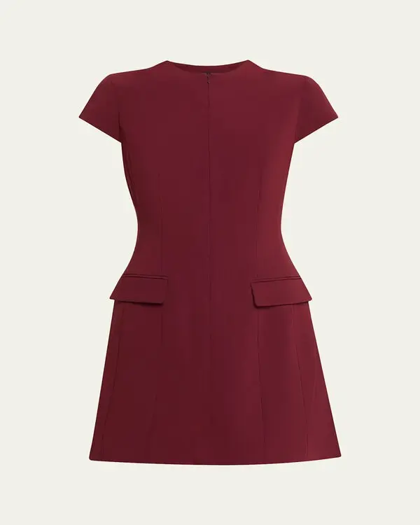 Theory Tailored Zip-front Mini Dress - Grenache