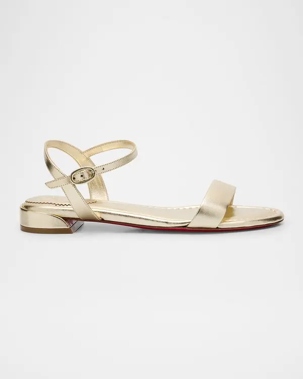 CHRISTIAN LOUBOUTIN Sweet Jane Metallic Sandals - Gold