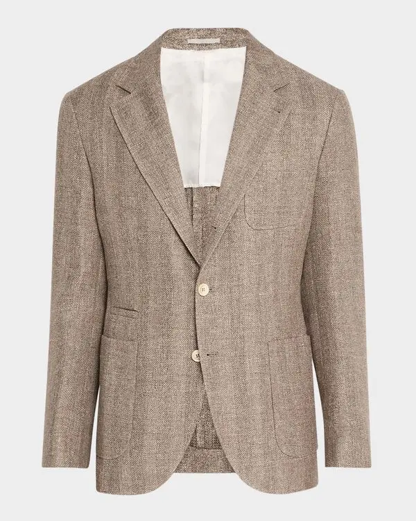 Brunello Cucinelli Textured Chevron Sport Jacket