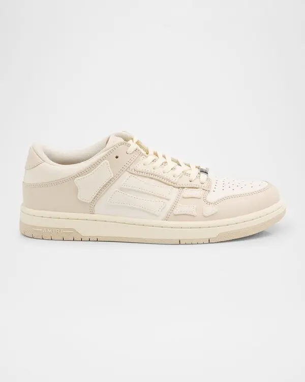 Amiri Skeleton Low-top Leather Sneakers - Alabaster