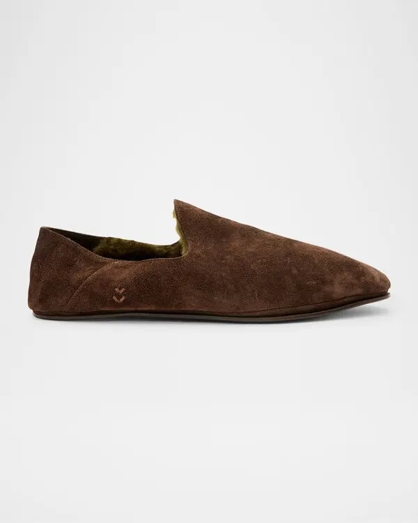 John Varvatos Lodge Shearling-lined Suede Moccasins