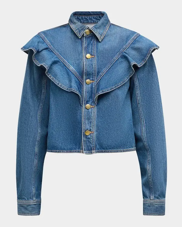 Ulla Johnson Mathilde Denim Shirt - Danube