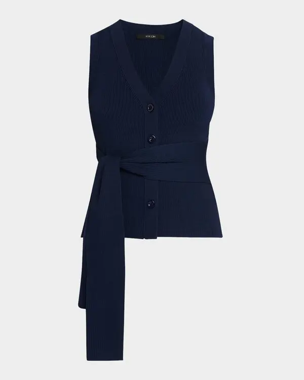 TOCCIN Collins Sleeveless Knit Top - Navy