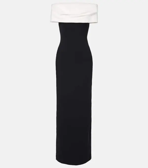 Solace London Eva Colorblocked Crêpe Gown