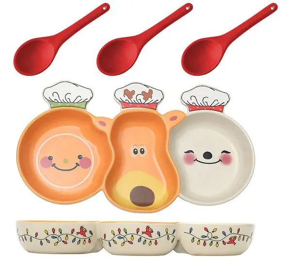 TEMP-TATIONS Seasonal Triple Dip Serving Set W/ Spreader