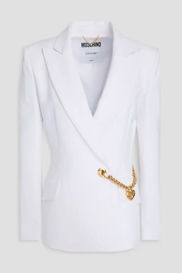 Moschino Chain-embellished Crepe Blazer