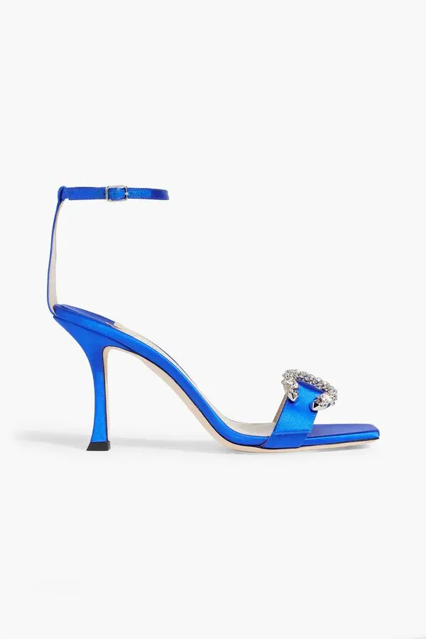 JIMMY CHOO Marsai 90 Crystal-embellished Satin Sandals