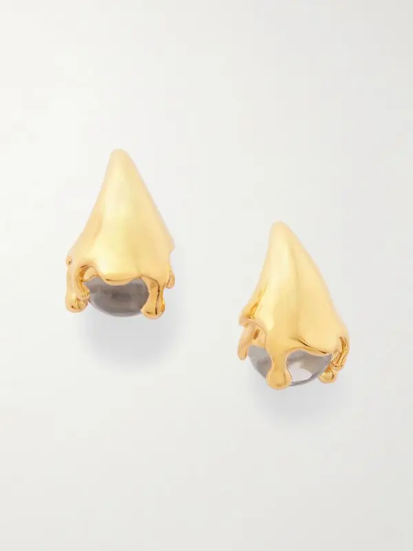 Bottega Veneta Tone And Quartz Earrings - Gold