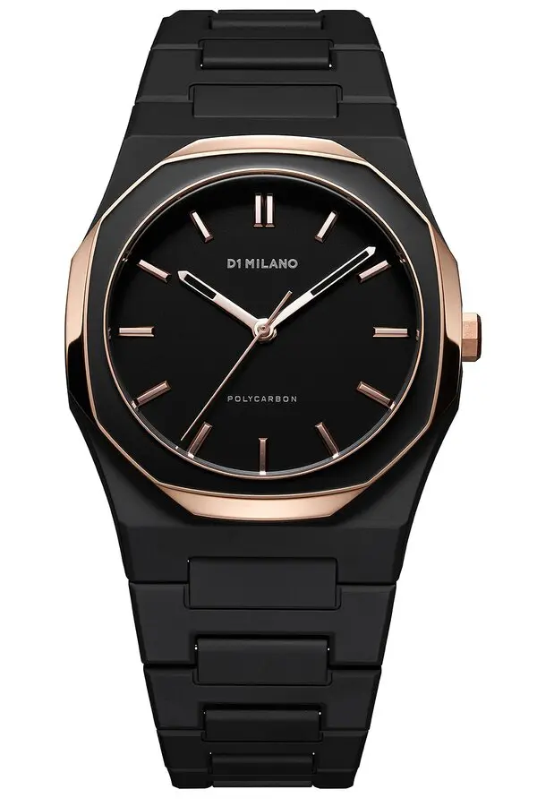 D1 MILANO Polycarbon 37mm Watch - Gold Mesh