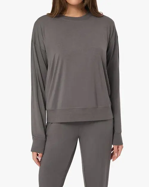 WeWoreWhat Oversized Long Sleeve Crewneck Top - Shadow